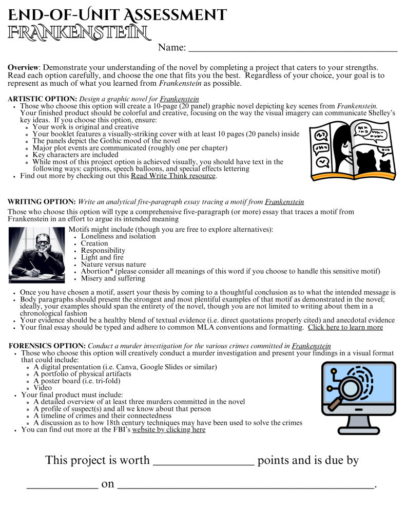 How to Plan a Complete Frankenstein Unit - seizethedayinela